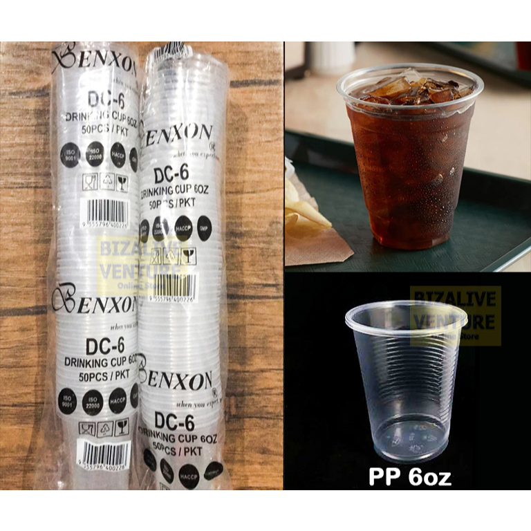 Benxon Transparent Plastic Cup 6oz (50pcs) | Cawan Plastik & Cawan ...