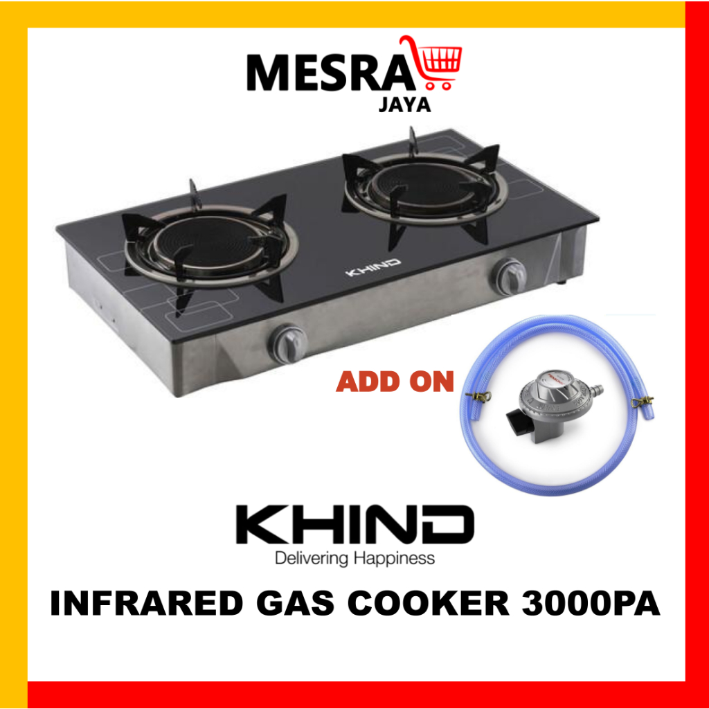 KHIND GLASS TOP INFRARED GAS COOKER GCGI1500 3000PA DAPUR GAS KACA ...