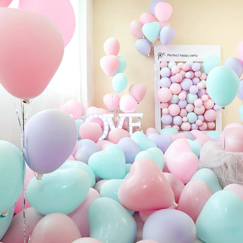 10pcs 12 Inch Love Heart Balloon | Latex Heart Balloon | Macaron ...