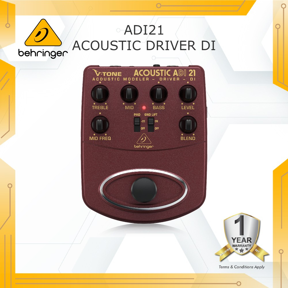 BEHRINGER ADI21 Acoustic Amp Modeler/Direct Recording Preamp/DI Box ...