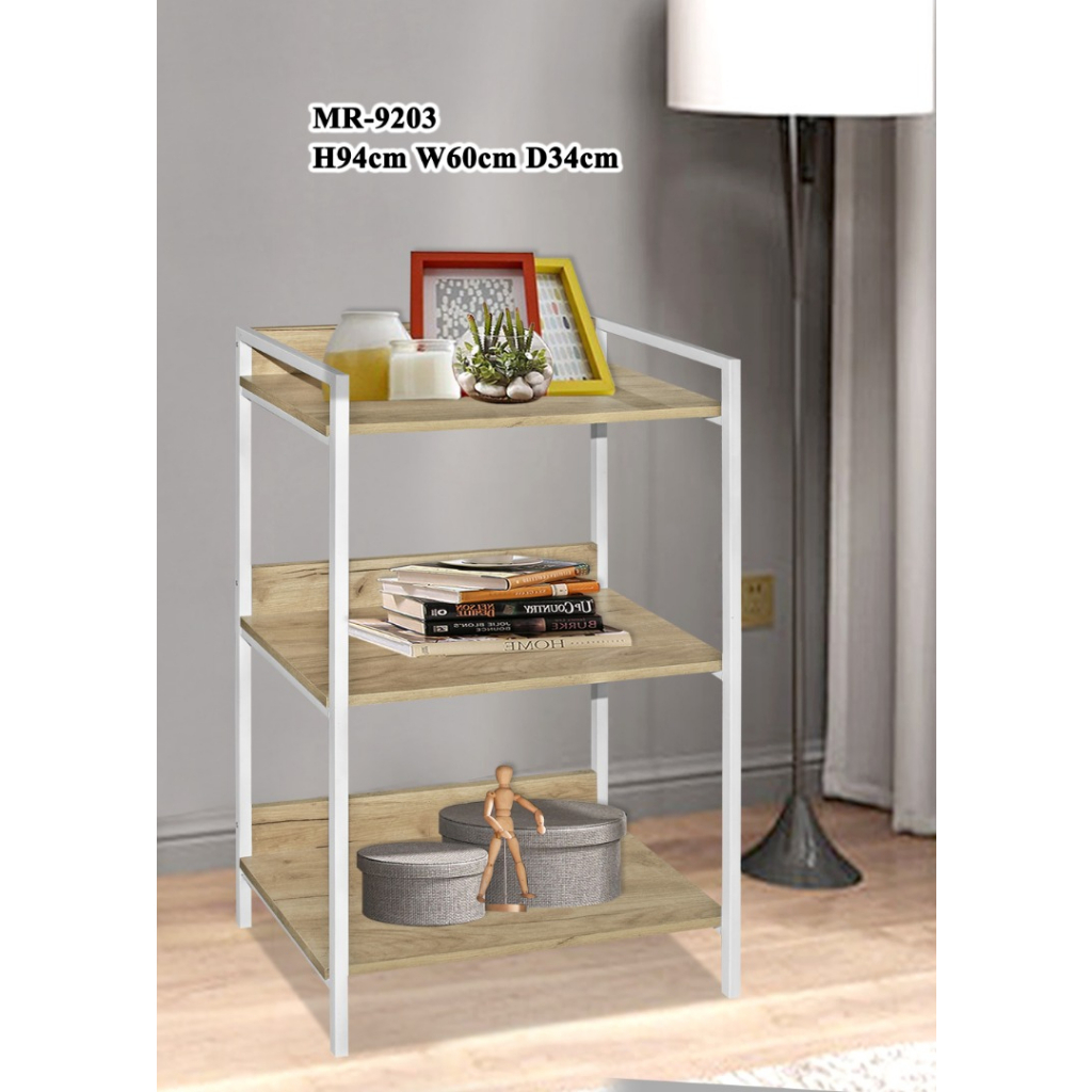 HM Home 3 Tier Multipurpose Metal Storage Rack Shelf Office Home Living ...