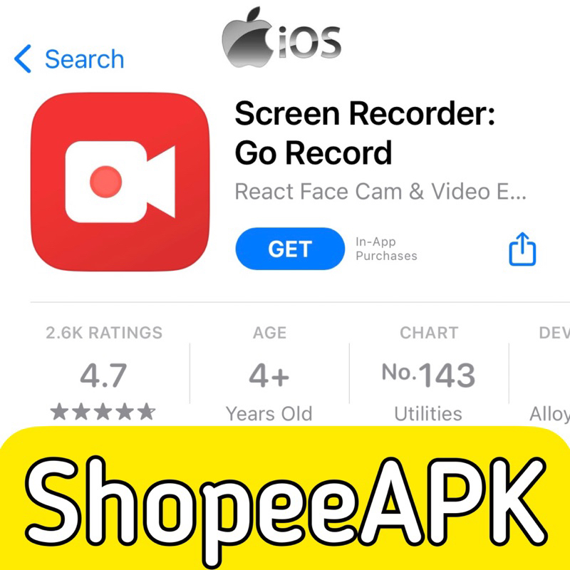 (l0S) Screen Recorder - Go Record Tweaked (FOC 8 Apps) | Shopee Malaysia