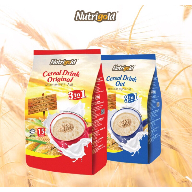 Nutrigold 3 in 1 Cereal Drink Oat - 28/30g x 15 Sticks | Shopee Malaysia