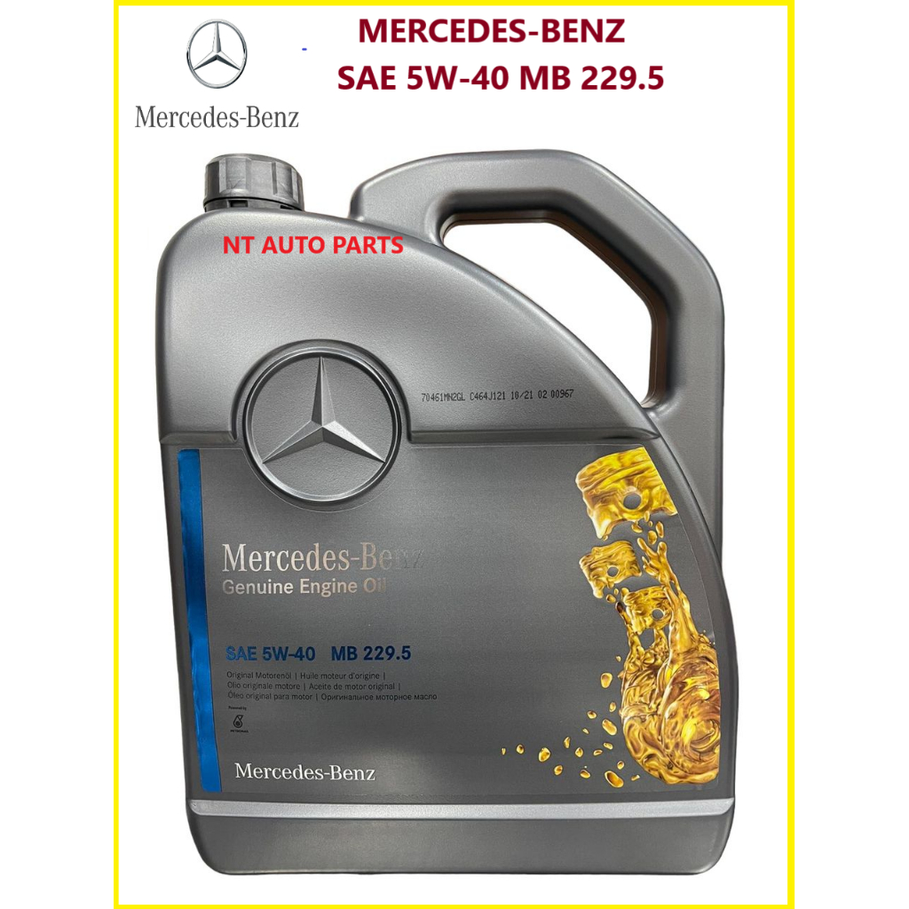 (100% Original) Mercedes Benz MB 229.5 5W40 5L Fully Synthetic Engine ...