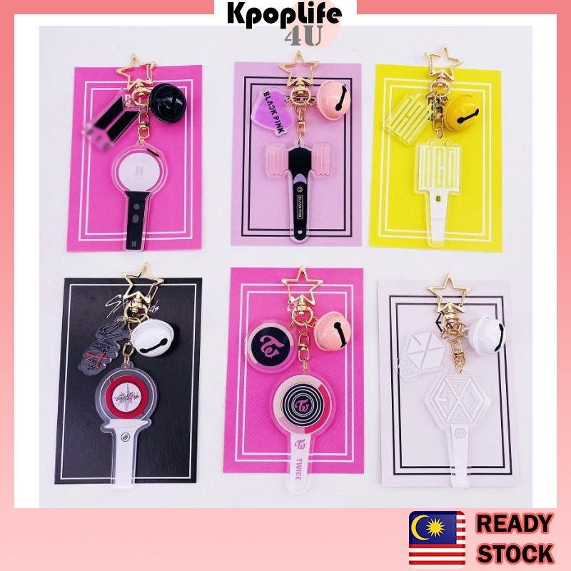 Kpop Light Stick Acrylic Keychain with Ring Bell N-CT Enha Bl@ckpink ...