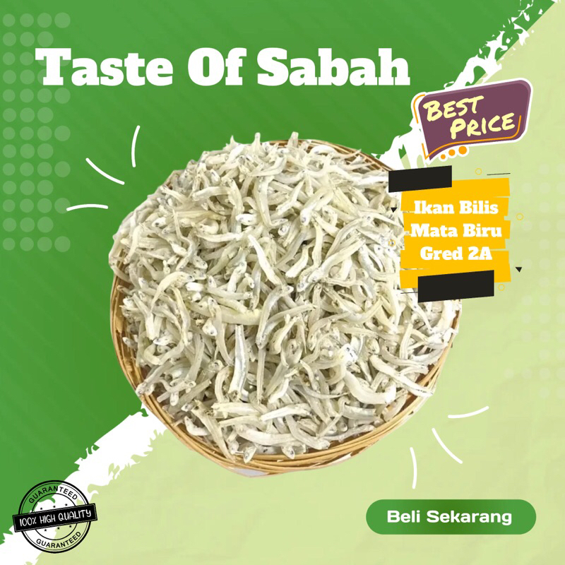IKAN BILIS PREMIUM MATA BIRU GRED AA SABAH RANGUP ORIGINAL (TAWAU) 1KG ...
