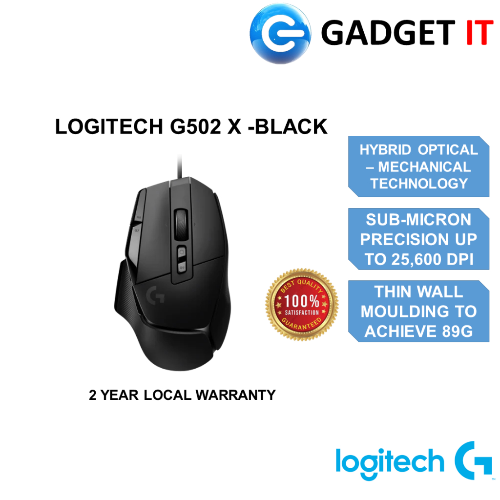 LOGITECH G502 X WIRED GAMING MOUSE - LIGHTFORCE HYBRID OPTICAL ...
