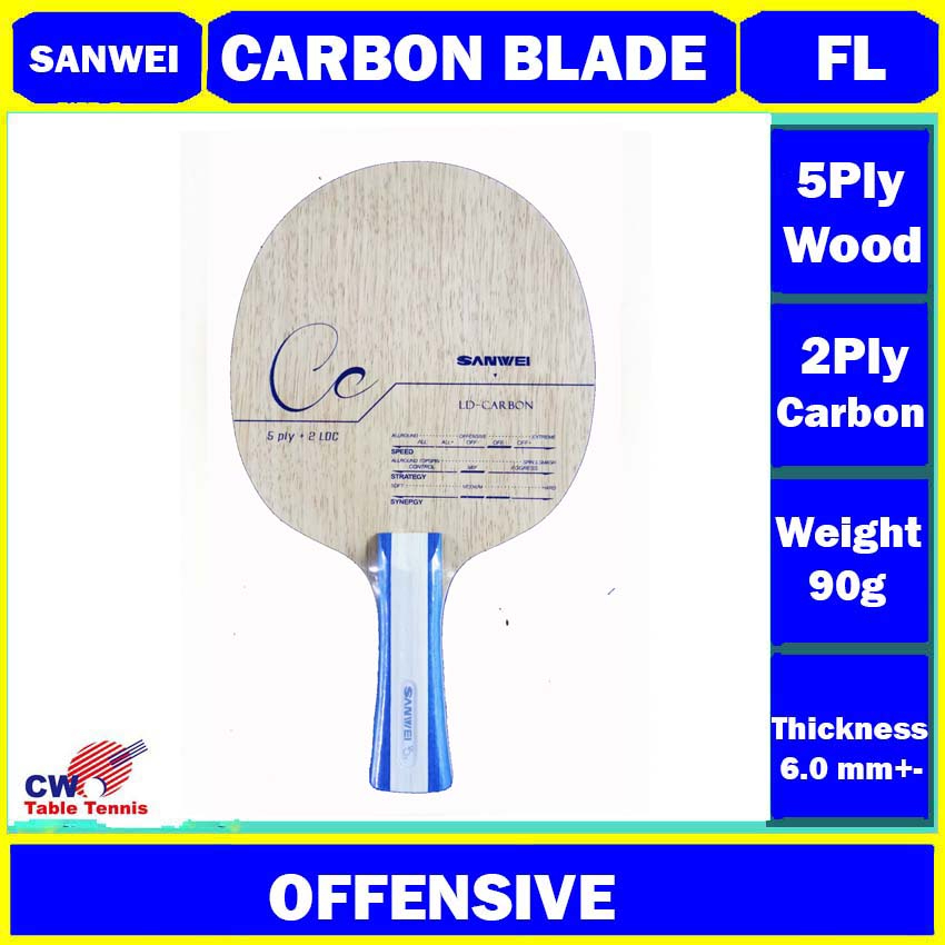 SANWEI CC Carbon Fiber Table Tennis Blade / Table Tennis Racket/ table tennis bat （READY STOCK ...