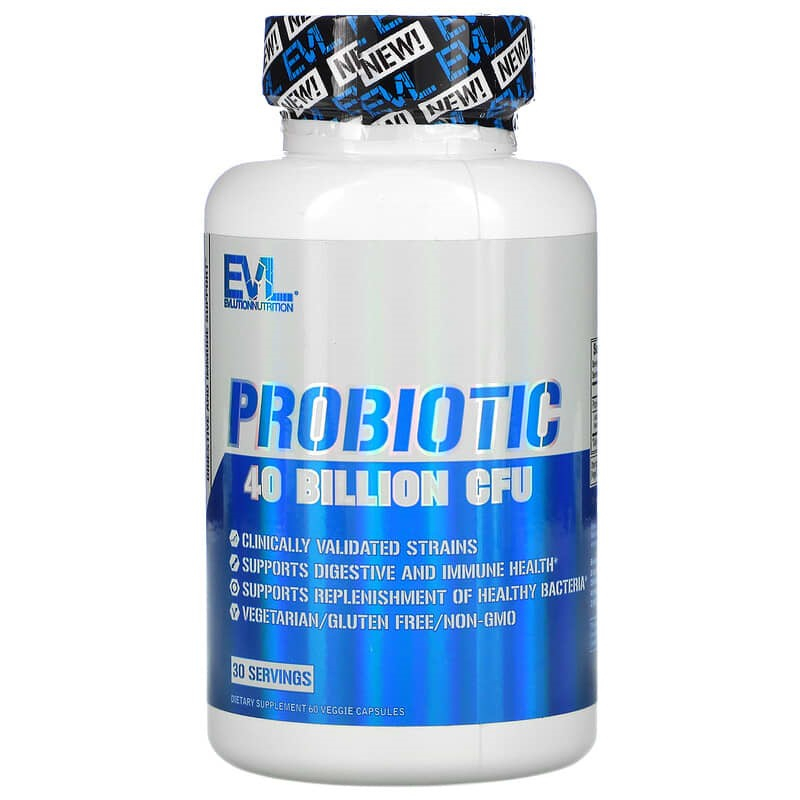 EVLution Nutrition, Probiotic, 40 Billion CFU, 60 Veggie Capsules (20 ...