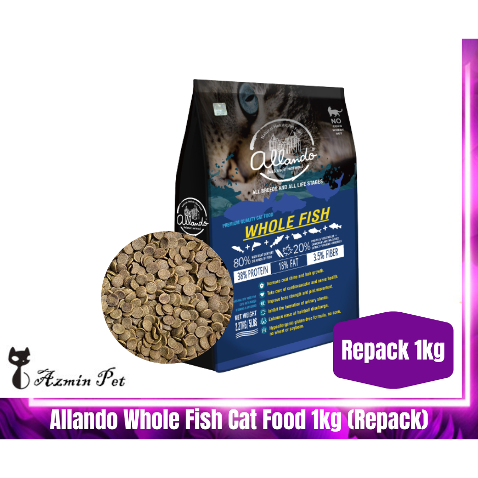 Allando Natural Holistic Whole Fish (Cat Food) 1KG [REPACK] | Shopee ...