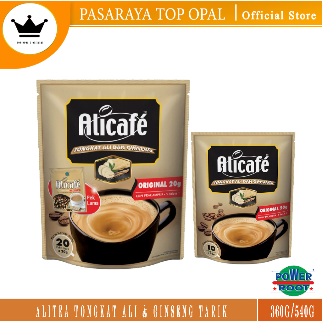Alicafe Premix Coffee Drink with Tongkat Ali and Ginseng (10*20G=200g)(20*20G=400g) | Shopee ...