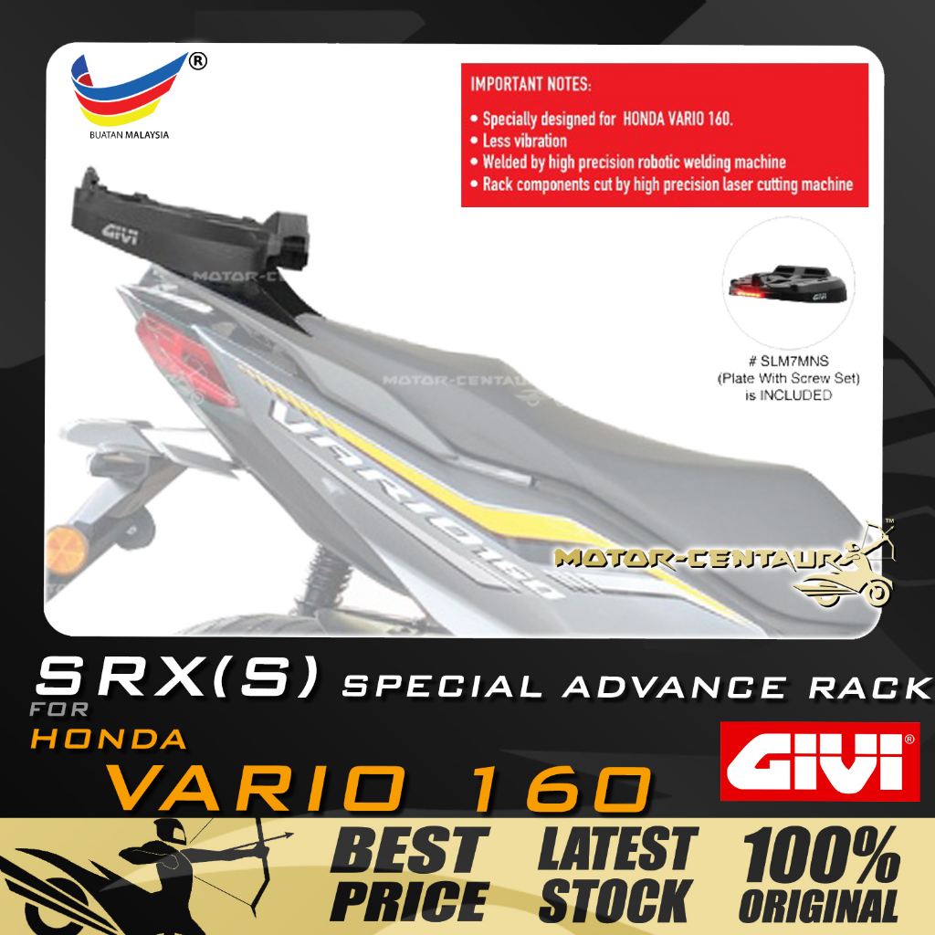 MONORACK GIVI (ZR/HRV/HRX/SRV/SRX/J RACK/WITH LED) FOR ALL HONDA ...