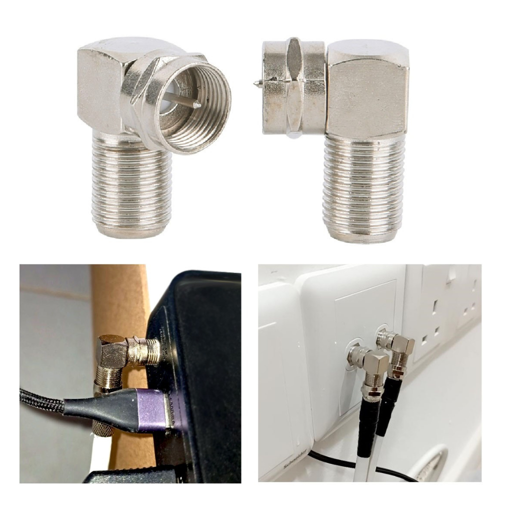 Easy Installation L shape 90° RG6 F-type female to F-type male ...