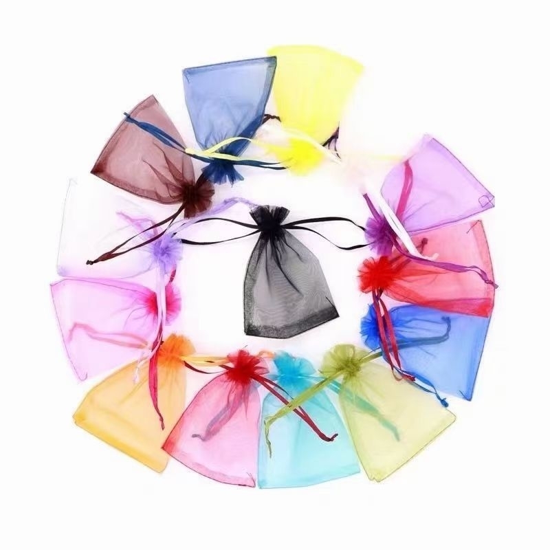 100 pcs organza bag uncang wedding doorgift pouch bag organza uncang ...