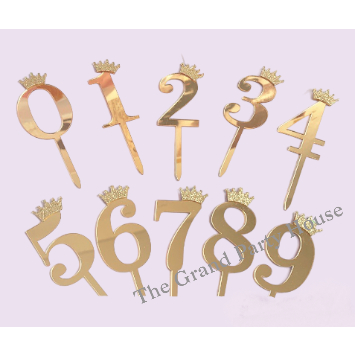 Acrylic Gold Number Birthday Cake Topper | Shopee Malaysia