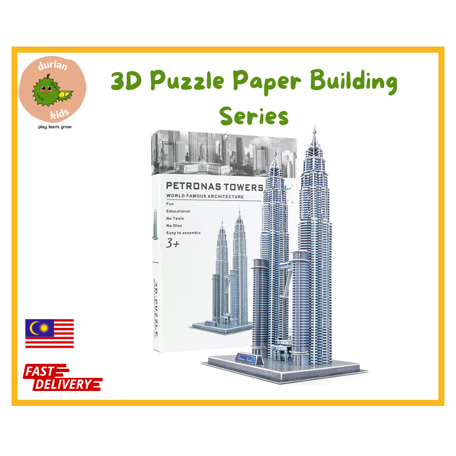 3D Puzzle Paper Building Tower Series/ DIY City Building/ Twin Tower ...