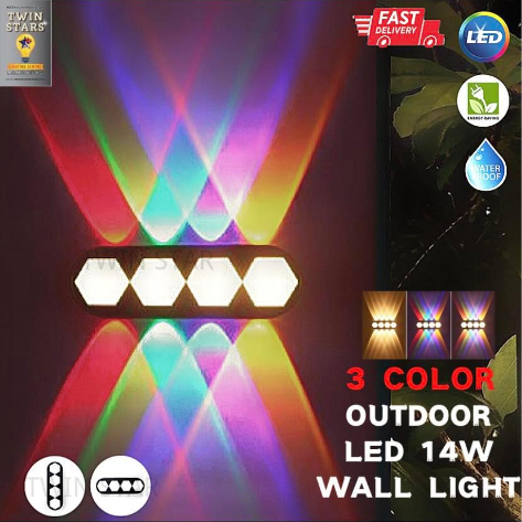 LED Wall Light Colorful RGB 14W Aluminum Up Down Indoor & Outdoor ...