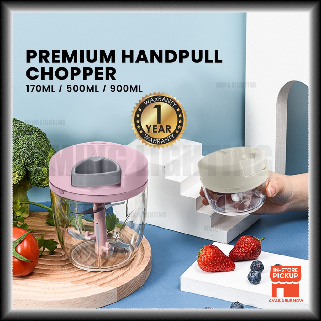 Garlic Chopper Hand Pull 500/900ML Manual Meat Mincer Mesin Cutter ...