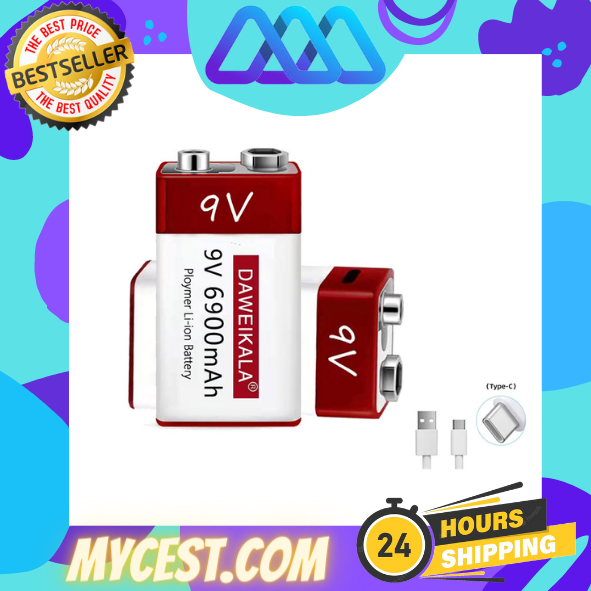 9V Li-ion RECHARGEABLE BATTERY | 9v GP Supercell Heavy duty | Shopee ...