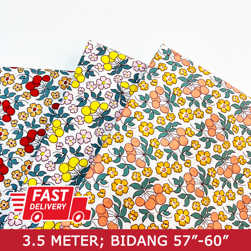 [READY STOCK] Kain Pasang Cotton English Bunga Batik Flower Design ...