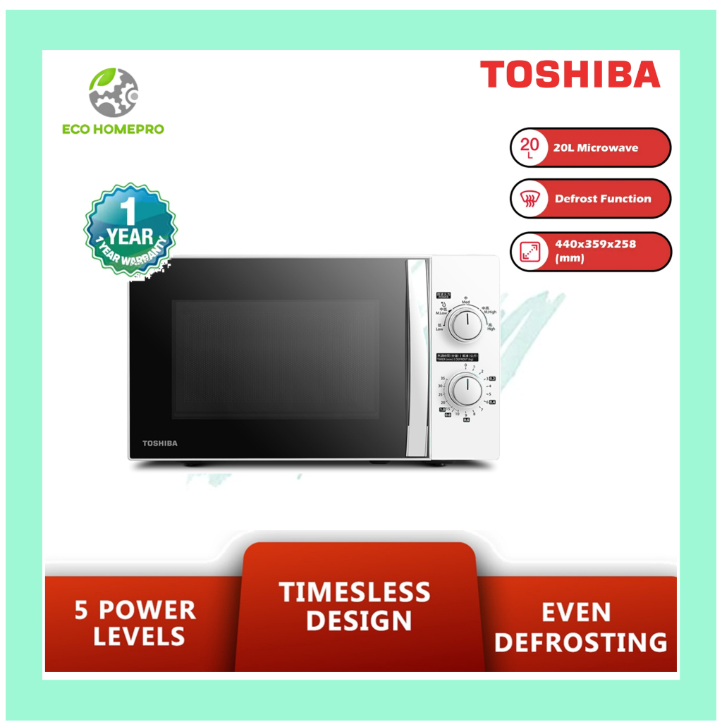 Toshiba 20L Dial Type Microwave Oven MWP-MM20P(WH) | Shopee Malaysia