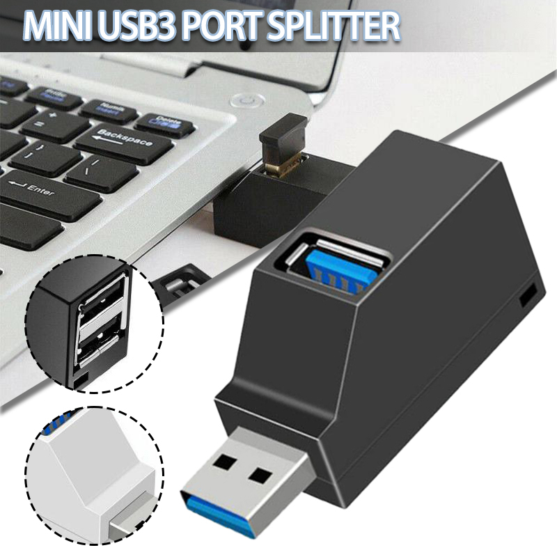 🇲🇾 USB Hub 3.0 Mini 3 Ports Super Speed 5Gbps Portable Splitter USB 3.0 ...