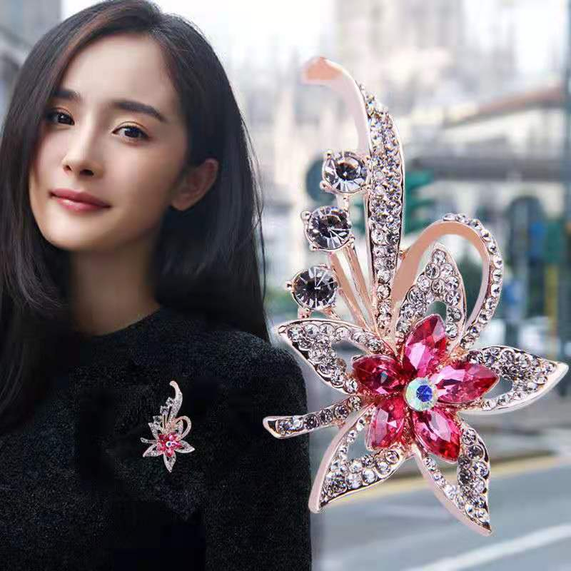 High-end Korean Rhinestones Brooch Pin Tudung Muslima Hijab Pin ...