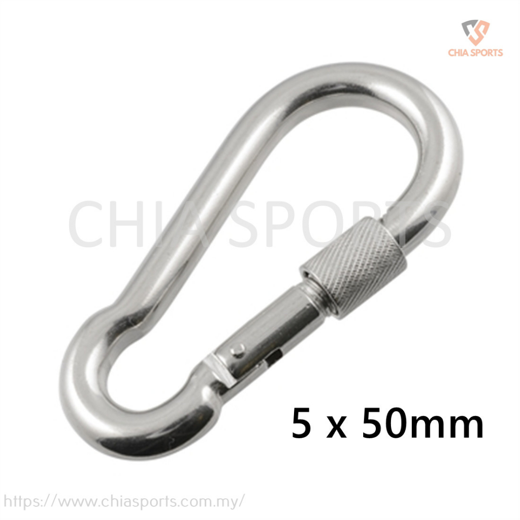 Carabiner Screw-Lock 5mm M5 Spring Snap Hook Steel Screw Lock Hooks ...