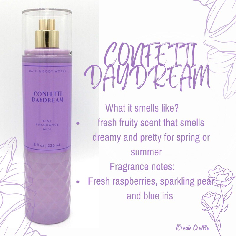 CONFETTI DAYDREAM BODYMIST ORIGINAL BATH AND BODY WORKS (repack 10ml) | Shopee Malaysia