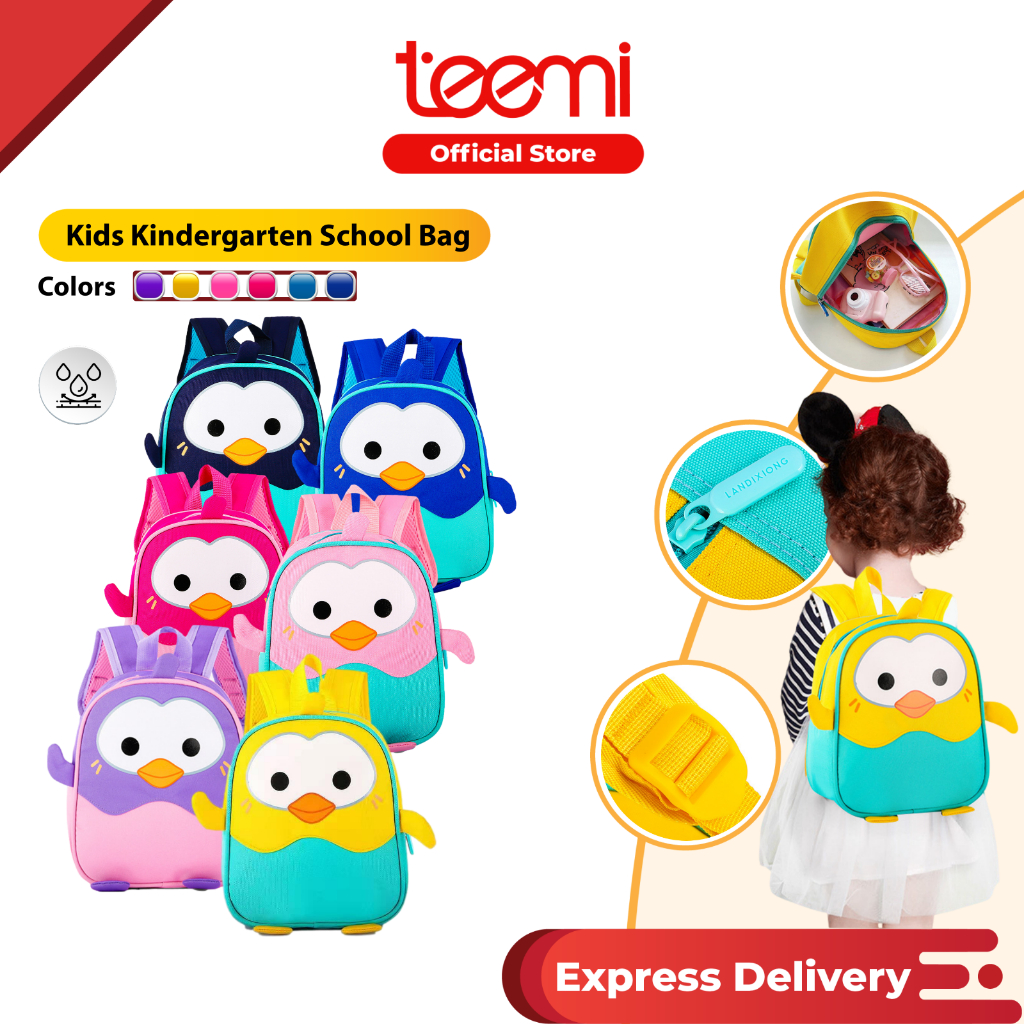 TEEMI 25cm Baby Toddler Kindergarten School Bag Cute Cartoon Penguin ...