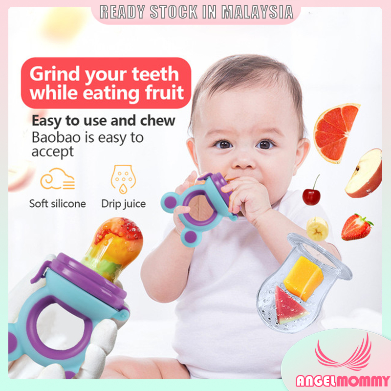 Baby Fruit Food Feeder Puting Silicone Teether Pacifier Infant Feeding ...