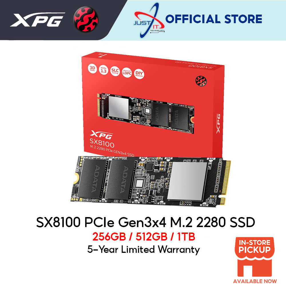 Adata XPG SX8100 M.2 PCIE 2280 SSD ( 256GB / 512GB / 1TB ) | Shopee ...
