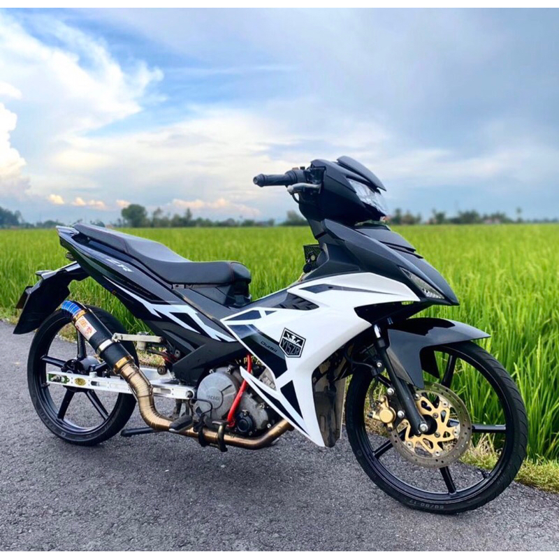 Body coverset yamaha Y15 V1 V2 black white custom 2021 titan cover ...