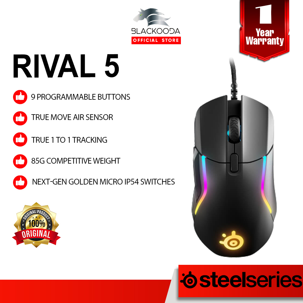 SteelSeries Rival 5 RGB Gaming Mouse (62551) | Shopee Malaysia