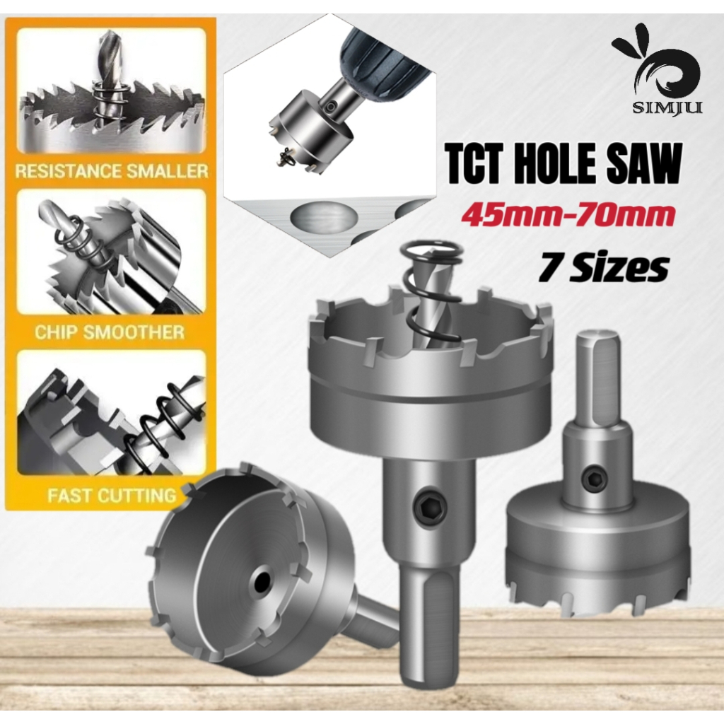 TCT 45mm-70mm High Speed Hole Saw Alloy Carbide Holesaw Stainless Steel ...