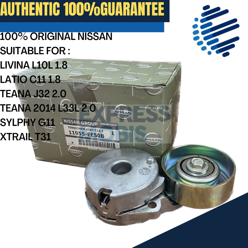 100% ORIGINAL NISSAN FAN BELT TENSIONER 11955-EE50B LIVINA 1.8 LATIO 1. ...