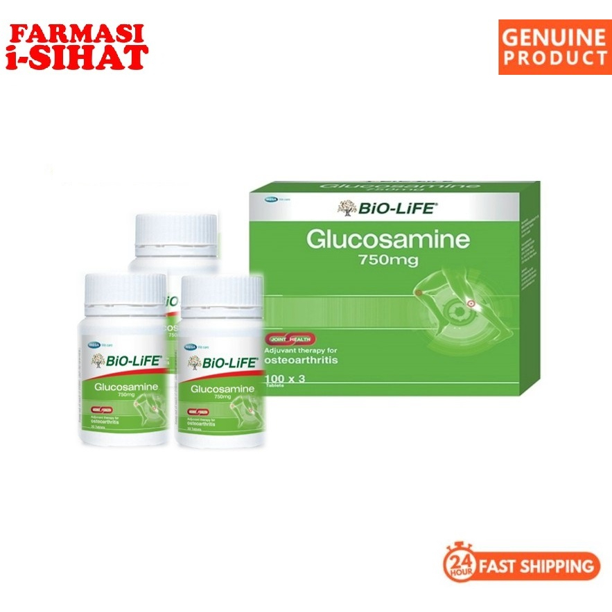 👍👍BiO-LiFE Glucosamine 750mg Tablet 100's / 3x100's (Joint Health ...