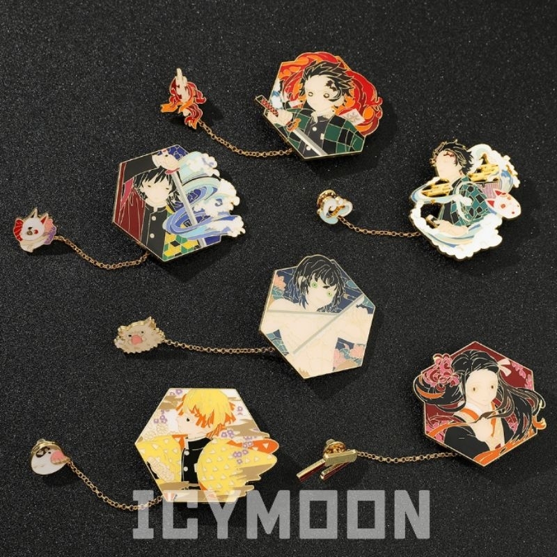 Enamel Pins : Kimetsu No Yaiba Demon Slayer Hashira Giyuu Innosuke ...