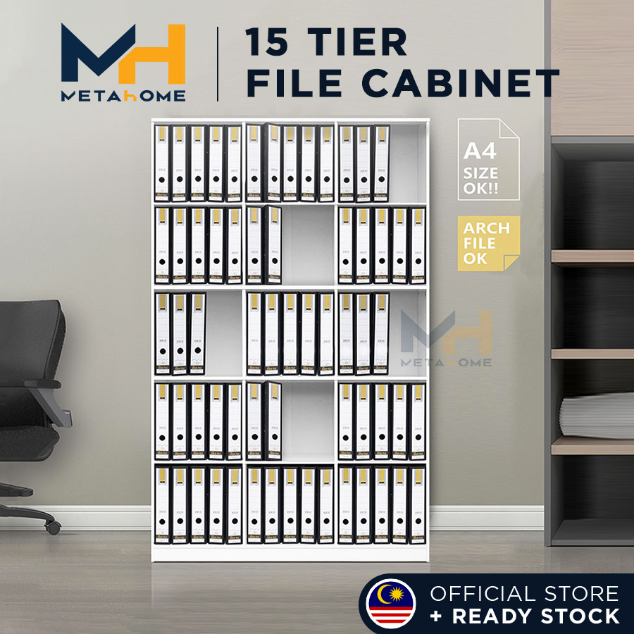 15 Tier MetaHome Office File Cabinet A4 Bookshelf Rak Buku A4 Kabinet ...