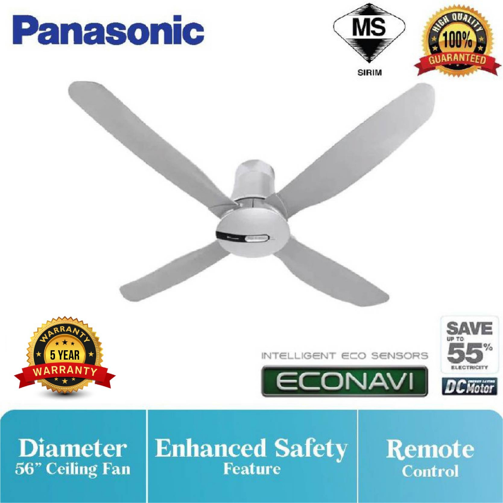 PANASONIC FM14HW Econavi 4 Blade Ceiling Fan (56") | Shopee Malaysia