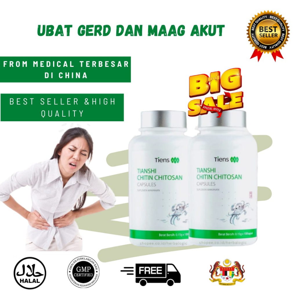 CHITIN CHITOSAN UBAT PULIHKAN GERD MAAG AMPUH LULUS KKM HALAL | Shopee ...