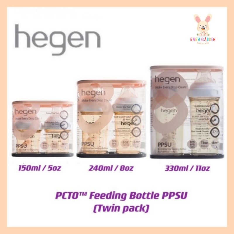HEGEN PCTO™ 150ml / 240ml / 330ml Feeding Bottle PPSU (Twin Pack) | Shopee Malaysia
