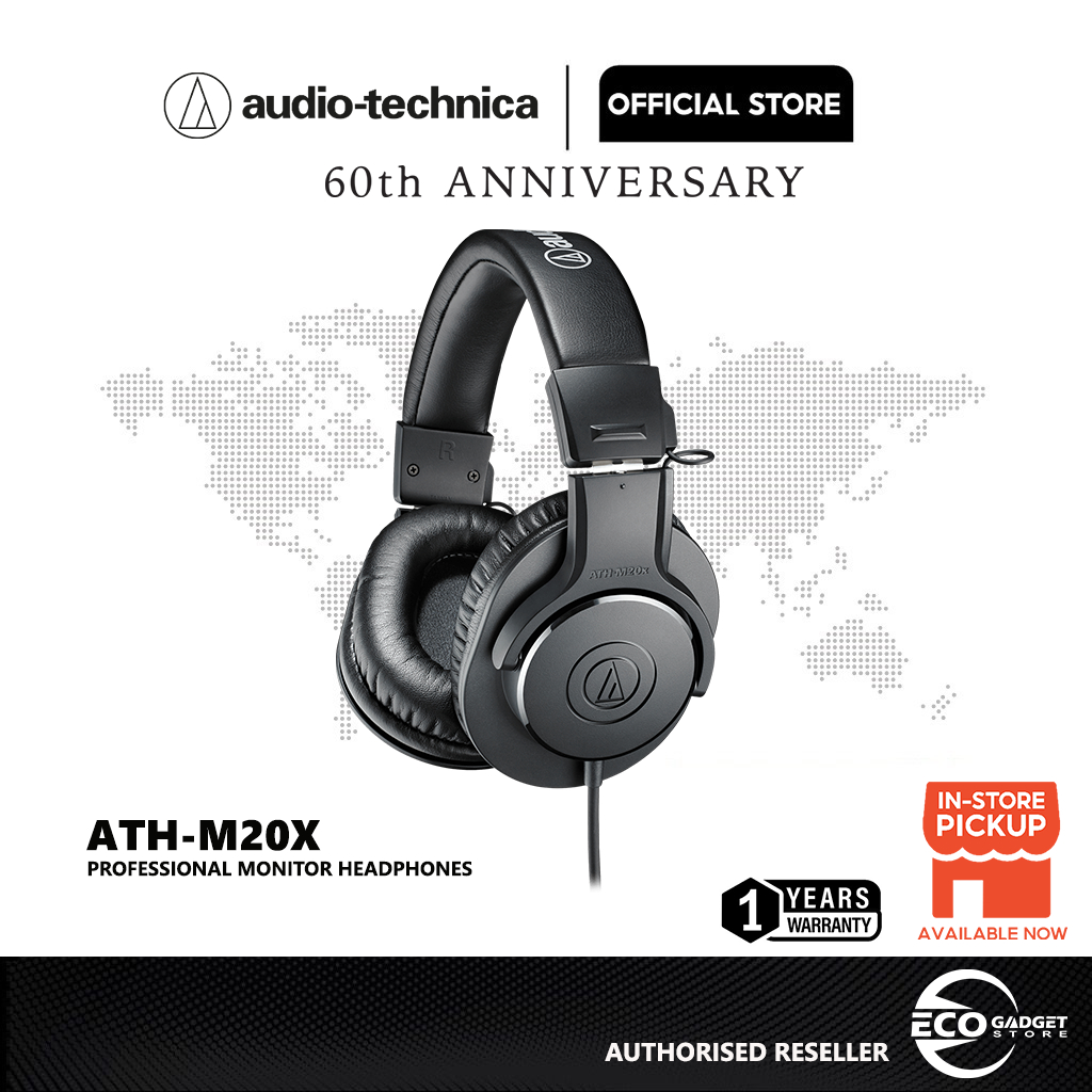 Audio-Technica Professional Monitor Over Ear Headphones ATH-M20x | Shopee Malaysia