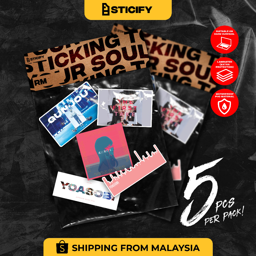 RMP044 YOASOBI STICKER PACK 5PCS HIGH QUALITY WATERPROOF GLOSSY ...