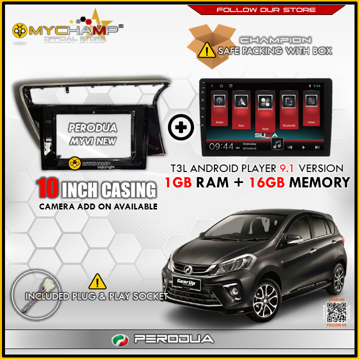Perodua Myvi New 2018 SUMA 10" Inch Player + Casing (Set) Mirrorlink ...