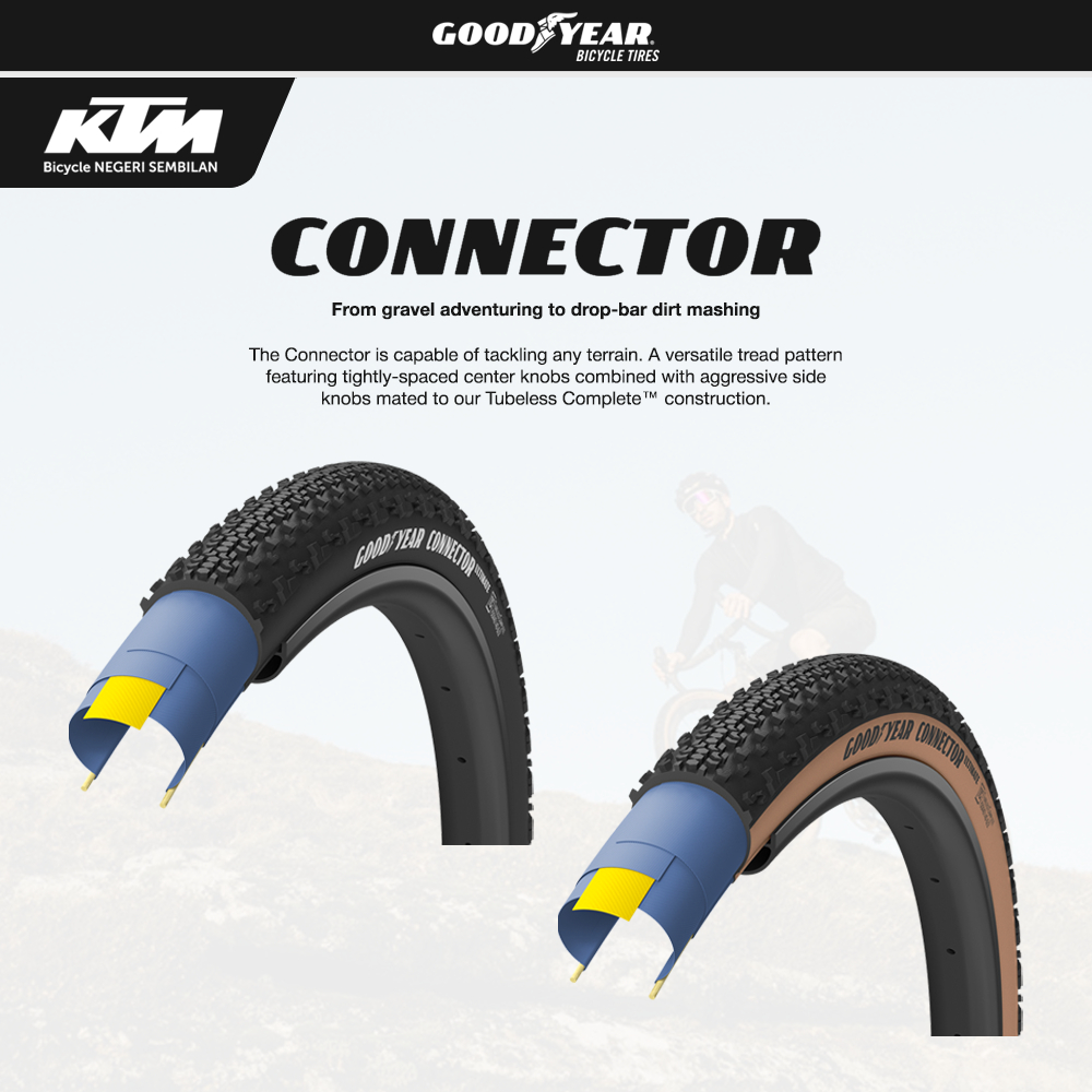 GOODYEAR 700x40c CONNECTOR ULTIMATE TUBELESS COMPLETE TIRE BICYCLE TYRE ...