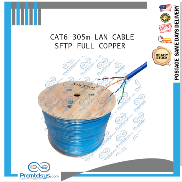 [READY STOCK] CAT6 305m LAN Cable SFTP Full Copper (outdoor) | Shopee ...