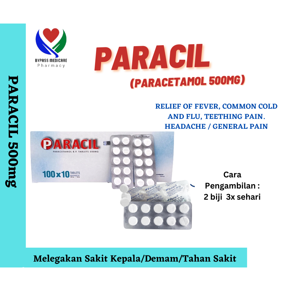 PARACIL 500mg for RELIED PAIN HEADACHE/ FEVER | Shopee Malaysia