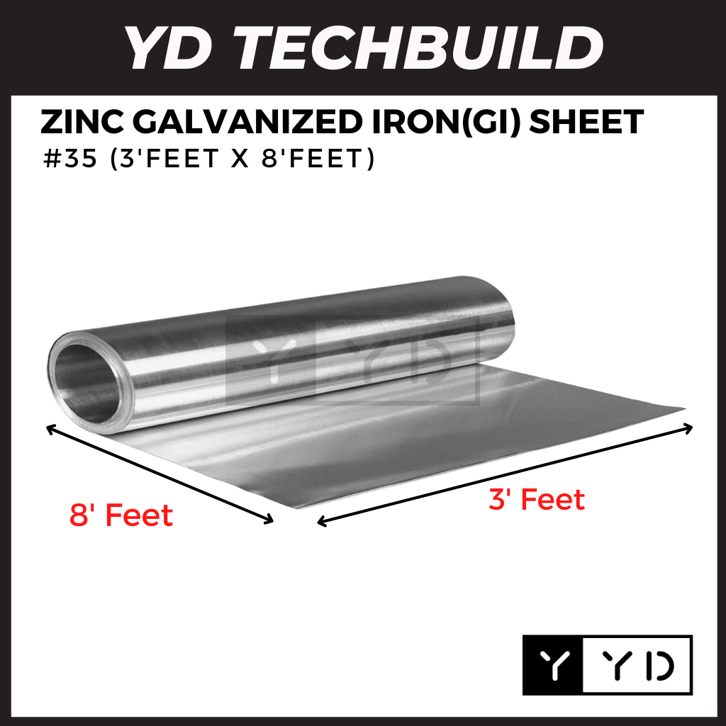 3'x8' Zinc Plain Sheet Roll | Galvanized Iron(GI) Metal #35(0.15mm ...