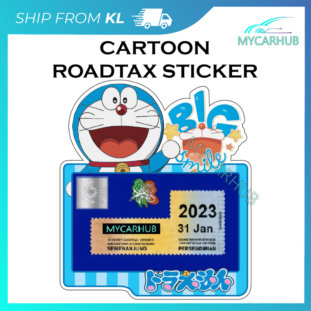 Cartoon Cute Robot Cat Roadtax Sticker Design Pelekat Cute Road Tax ...